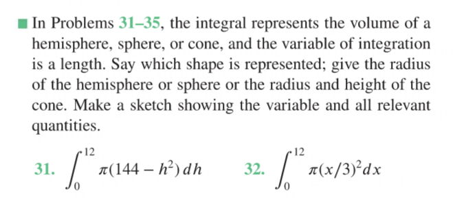 Solved In Problems 31–35, the integral represents the volume | Chegg.com