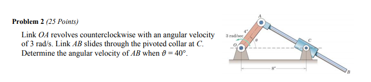 Solved Problem 2 (25 Points) Link OA revolves | Chegg.com