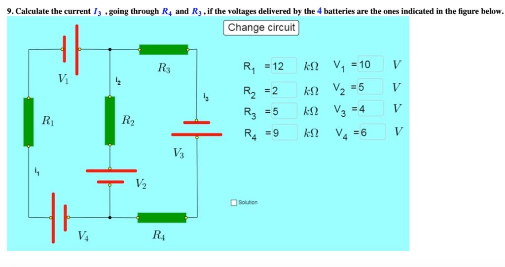 Solved 9. Calculate the current I3 ,going through R4 and R3, | Chegg.com