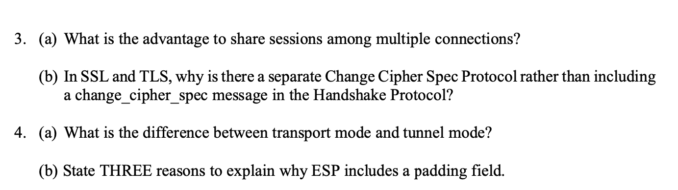 Solved 3. (a) What is the advantage to share sessions among | Chegg.com