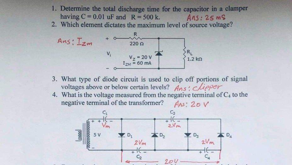 Solved 1. Determine the total discharge time for the | Chegg.com