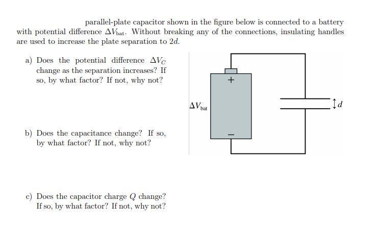 Solved parallel-plate capacitor shown in the figure below is | Chegg.com