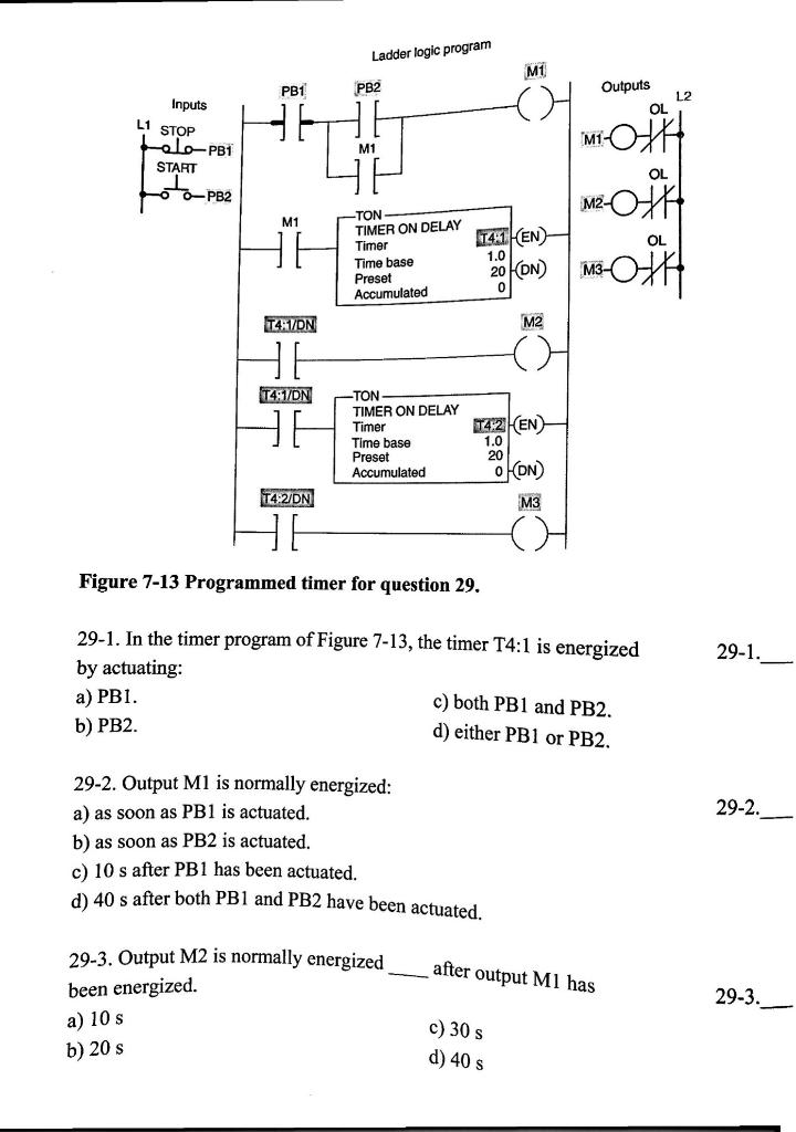 Figure 7-5 Timer instruction for question 10. 10-1. | Chegg.com
