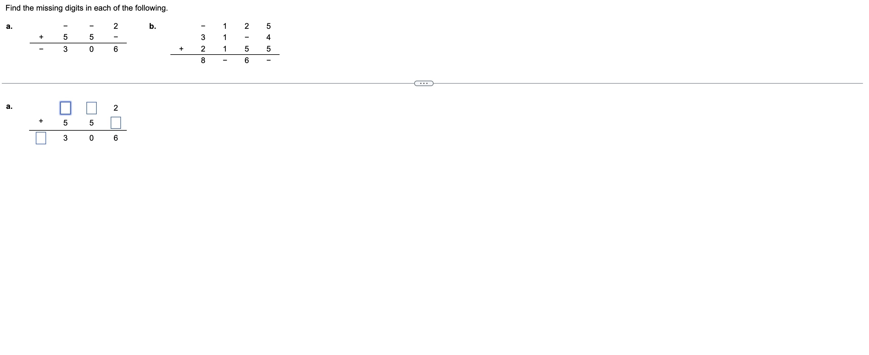 Solved Find the missing digits in each of the | Chegg.com