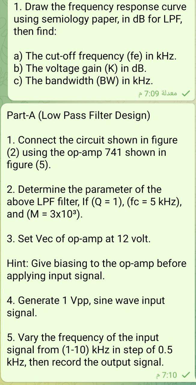 1. Draw the frequency response curve using semiology | Chegg.com