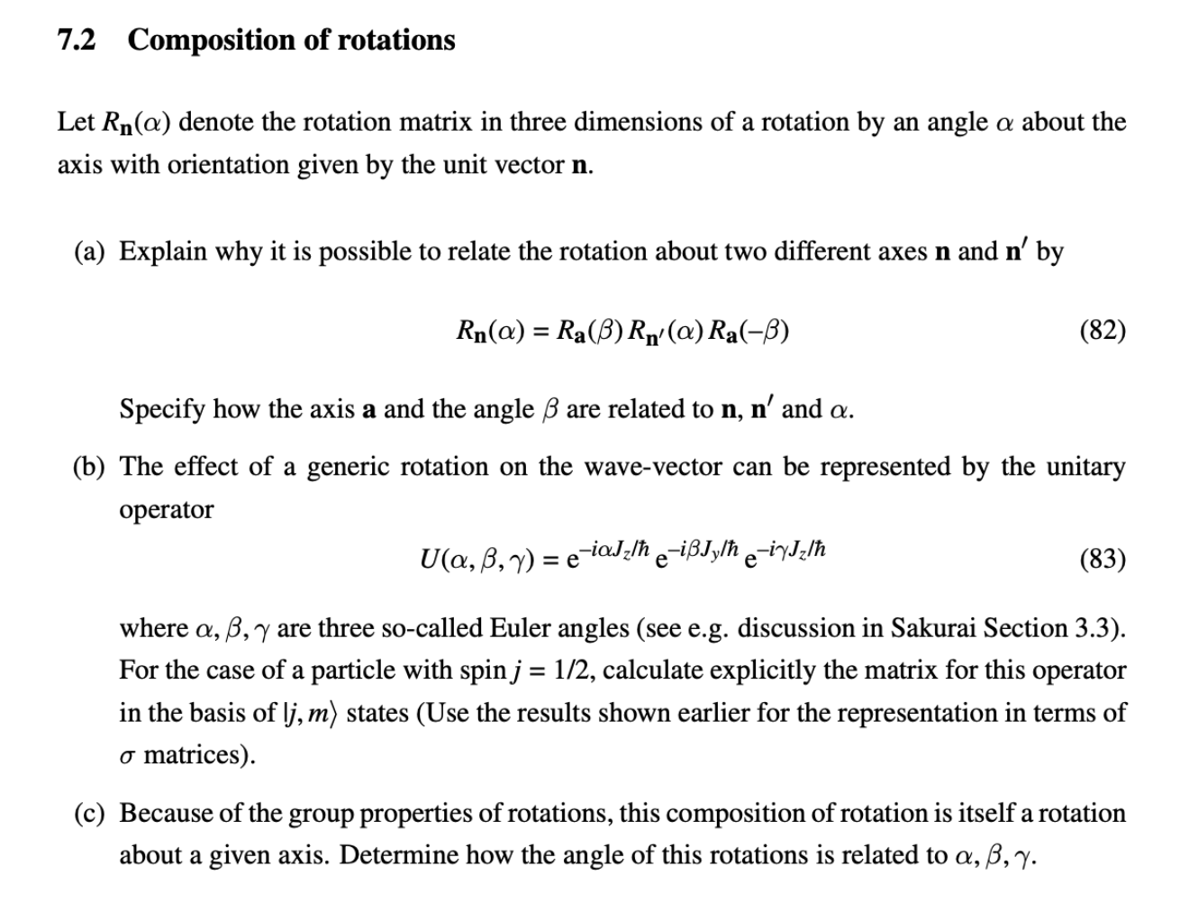 7.2 Composition of rotations a Let Rn(a) denote the | Chegg.com