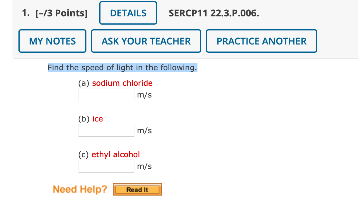 Solved 1 [ 3 Points] Details Sercp11 22 3 P 006 My Notes