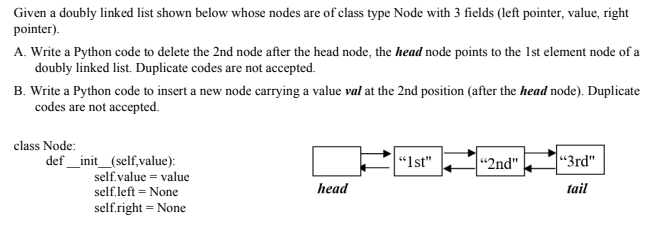 Solved Given a doubly linked list shown below whose nodes | Chegg.com