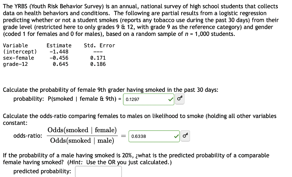 Solved The YRBS (Youth Risk Behavior Survey) is an annual, | Chegg.com