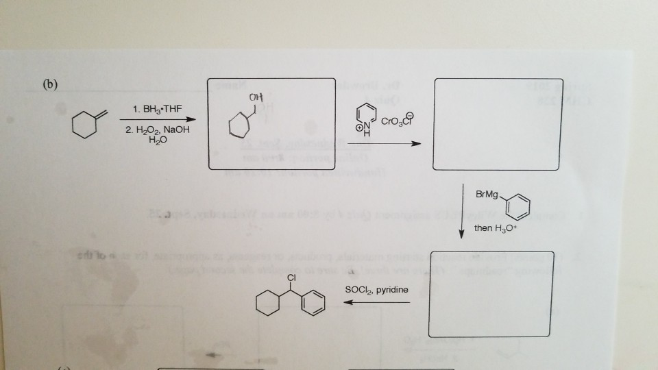 Solved 1. BH3-THF 2. H2O2, NaOH H2O ON croci BrMg then H30+ | Chegg.com