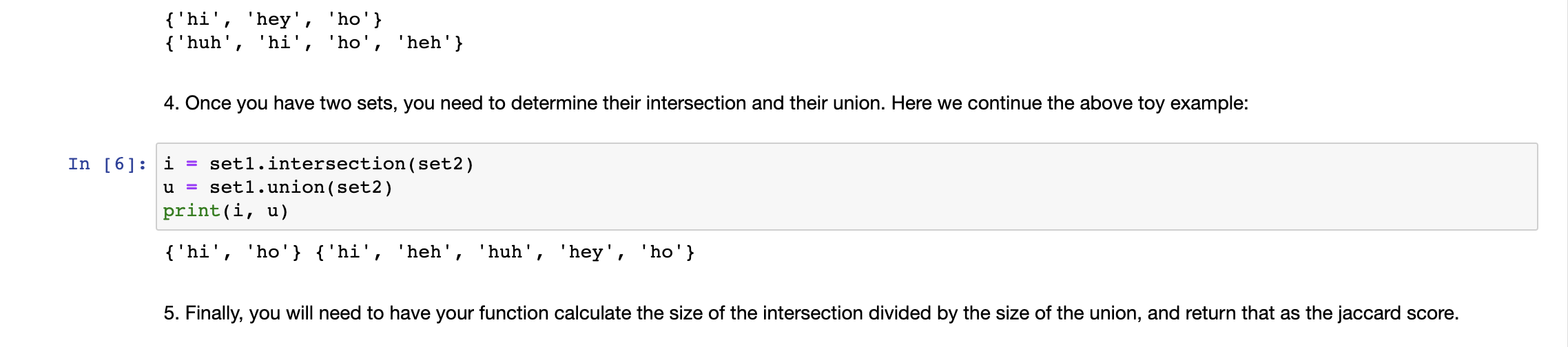 Solved Write a Python function jaccard0) that takes two | Chegg.com