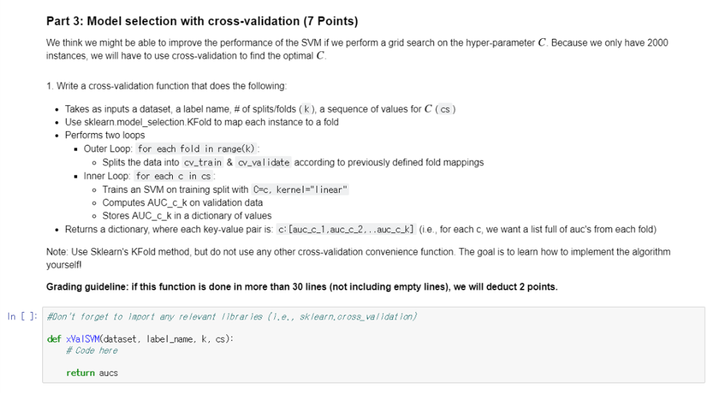 Part 3: Model selection with cross-validation (7 | Chegg.com