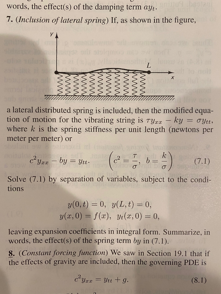Solved Inclusion of a lateral spring: If, as shown in the | Chegg.com