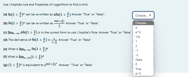 Solved Use L'hopitals rule and Properties of Logarithms to | Chegg.com