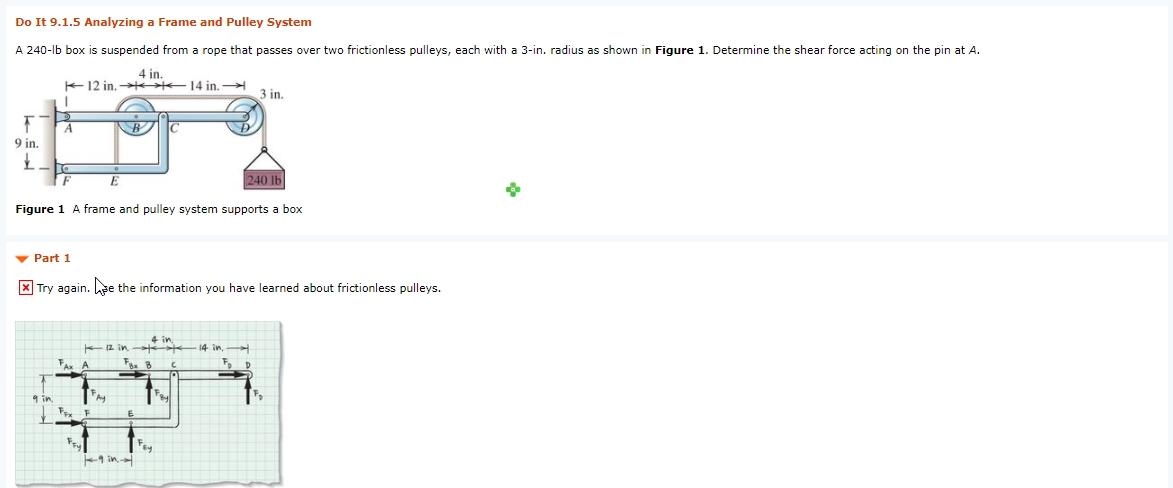 Solved Do It 9.1.5 Analyzing a Frame and Pulley System A | Chegg.com