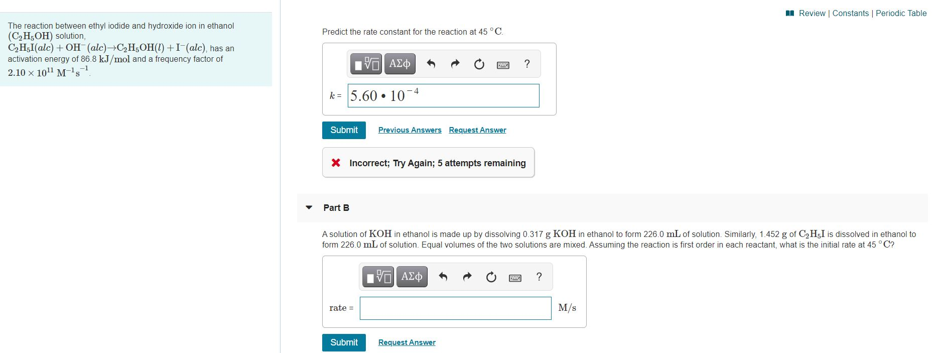 Solved Review Constants Periodic Table Predict the rate | Chegg.com