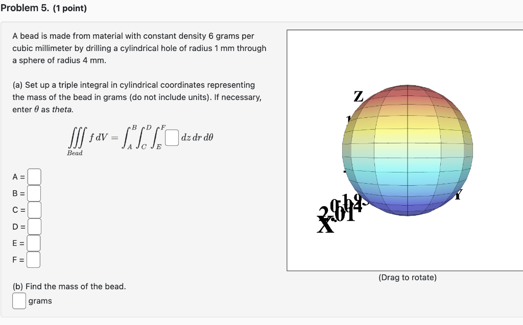 A bead is made from material with constant density 6 | Chegg.com