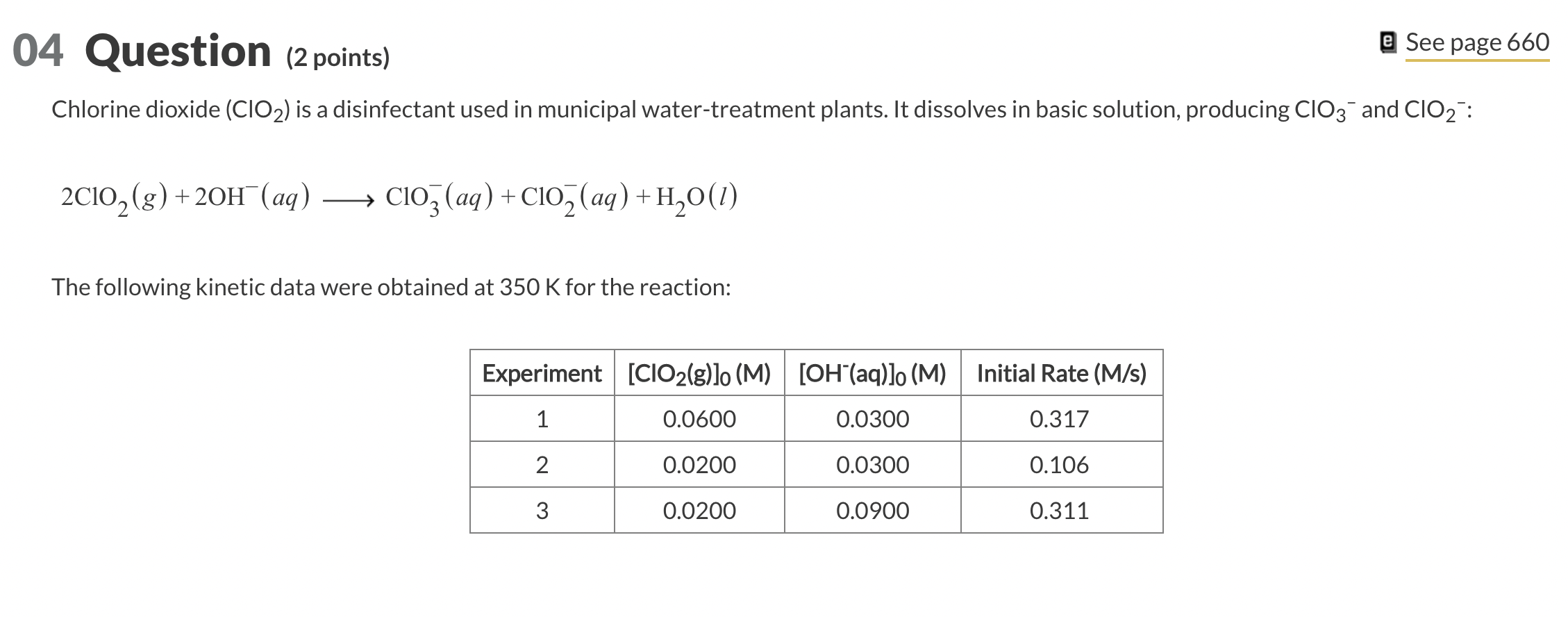 Solved 04 Question (2 points) 르 See page 6 Chlorine dioxide | Chegg.com