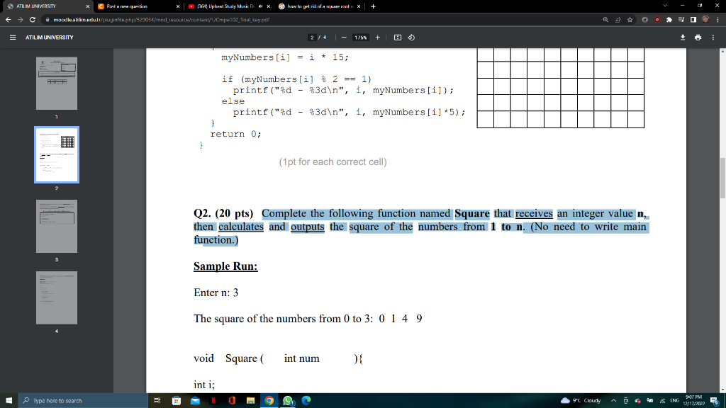 Solved Complete the following function named Square that | Chegg.com
