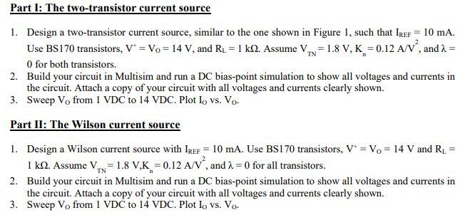 Solved Figure 1: Two-Transistor Current Source Figure 2: | Chegg.com