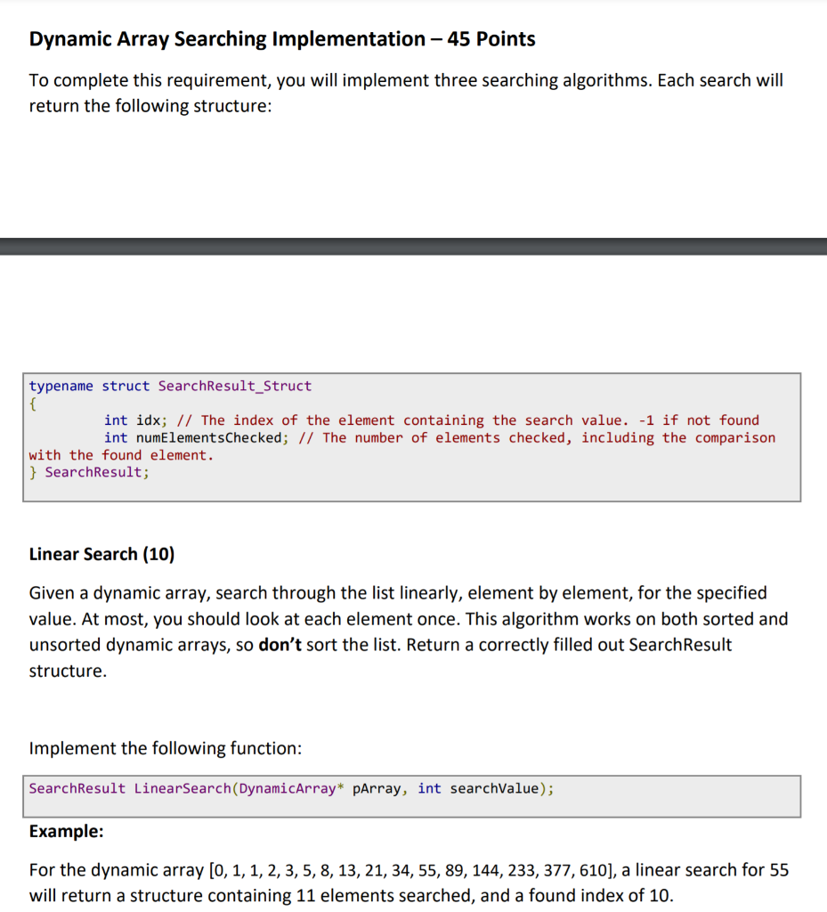 Data Structures Implementation - Total Points - 100 | Chegg.com