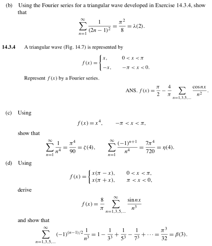 Solved (b) Using the Fourier series for a triangular wave | Chegg.com