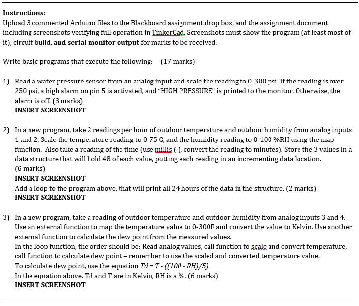 Solved Instructions: Upload 3 commented Arduino files to the | Chegg.com