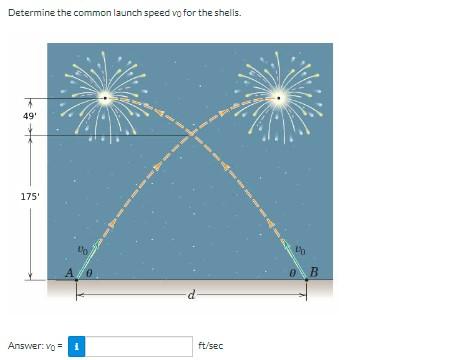 Solved A fireworks show is choreographed to have two shells | Chegg.com