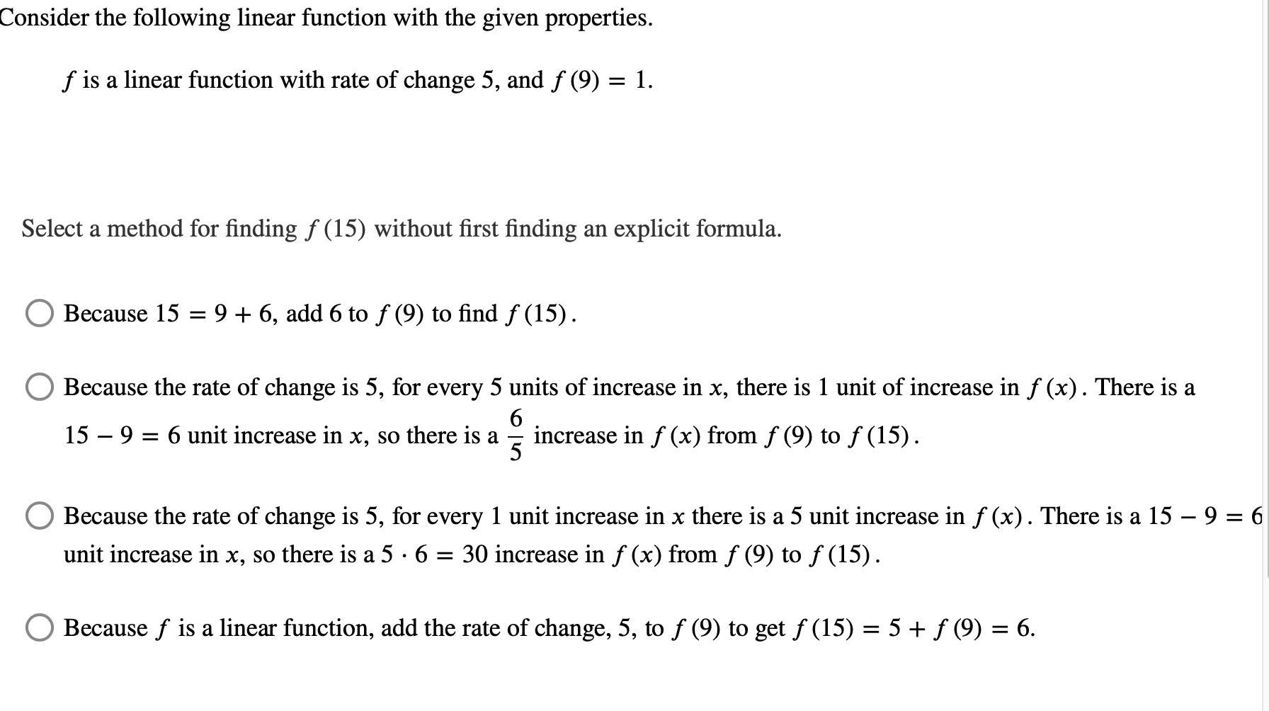 Solved Consider the following linear function with the given | Chegg.com