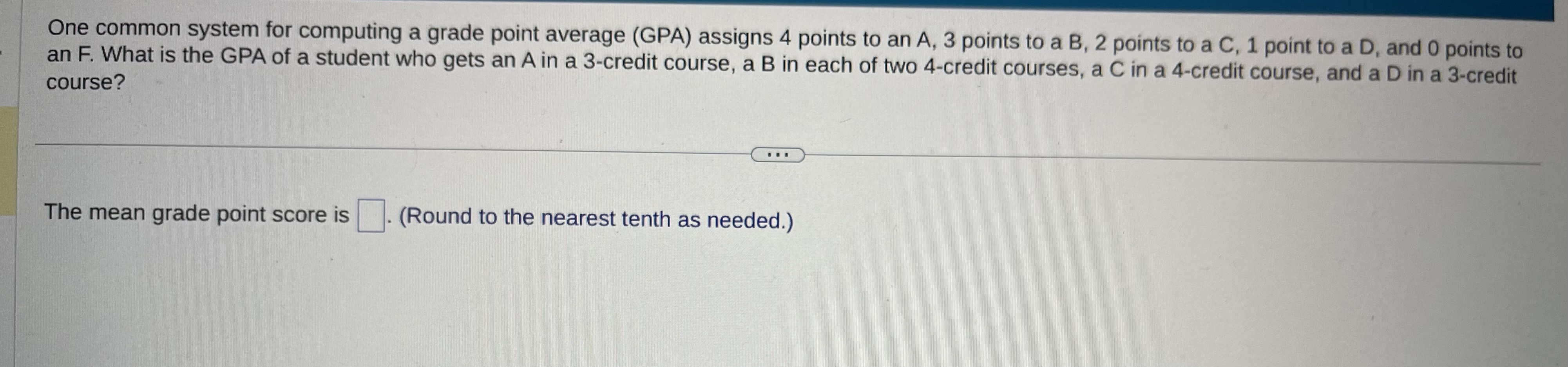 Solved One common system for computing a grade point average | Chegg.com Solved One common system for computing a grade point average | Chegg.com