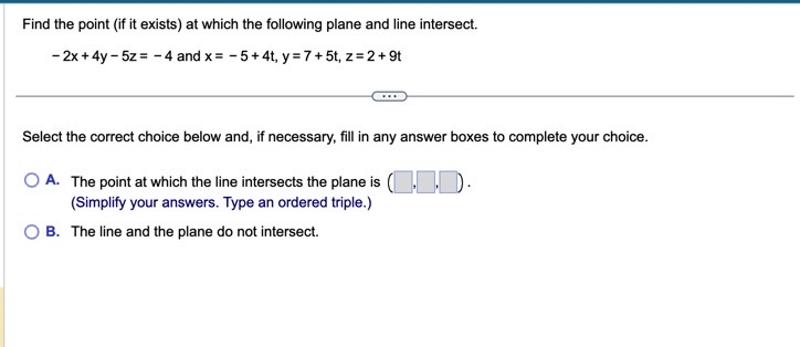 Solved Find the point (if it exists) ﻿at which the following | Chegg.com