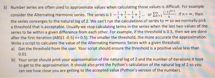 Solved how do i calculate the alternating harmonic series | Chegg.com