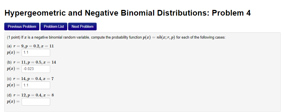 Solved Hypergeometric and Negative Binomial Distributions: | Chegg.com