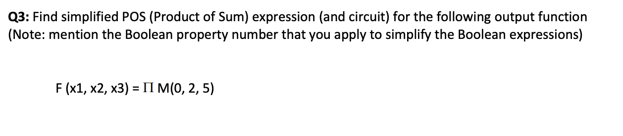 Solved Find simplified POS (Product of Sum) expression (and | Chegg.com