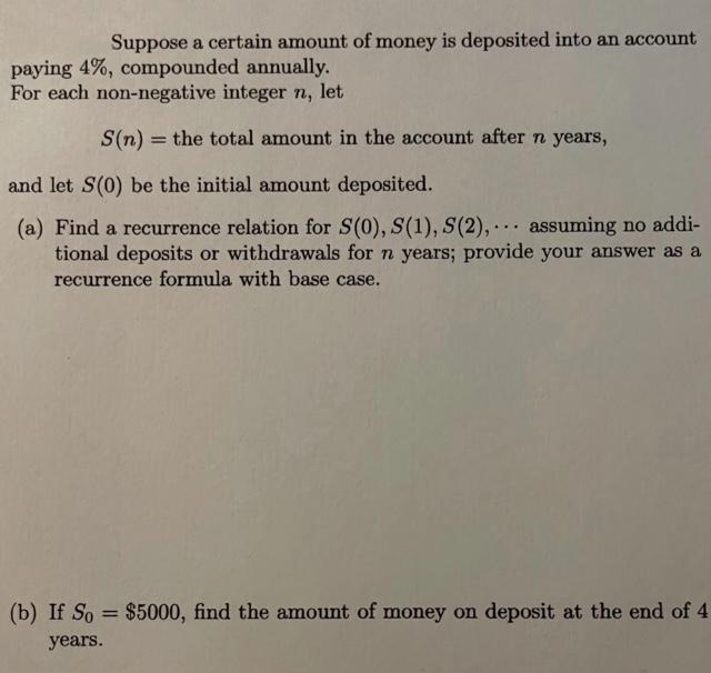 Solved Suppose a certain amount of money is deposited into | Chegg.com