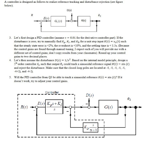 Solved τ=0.01 ﻿for the derivative controller partKp,KI, ﻿and | Chegg.com