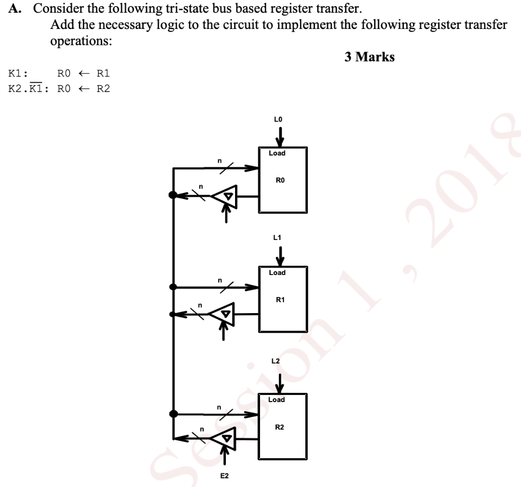 Solved Consider the following tri-state bus based register | Chegg.com