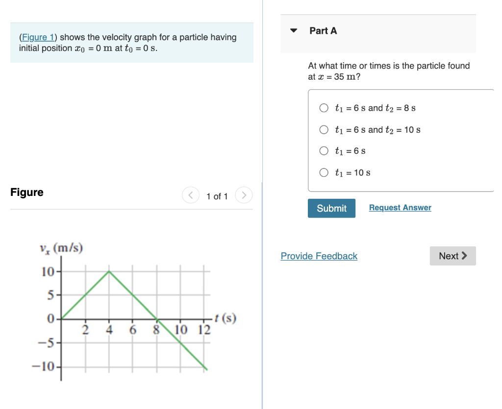 Solved Part A (Figure 1) shows the velocity graph for a | Chegg.com