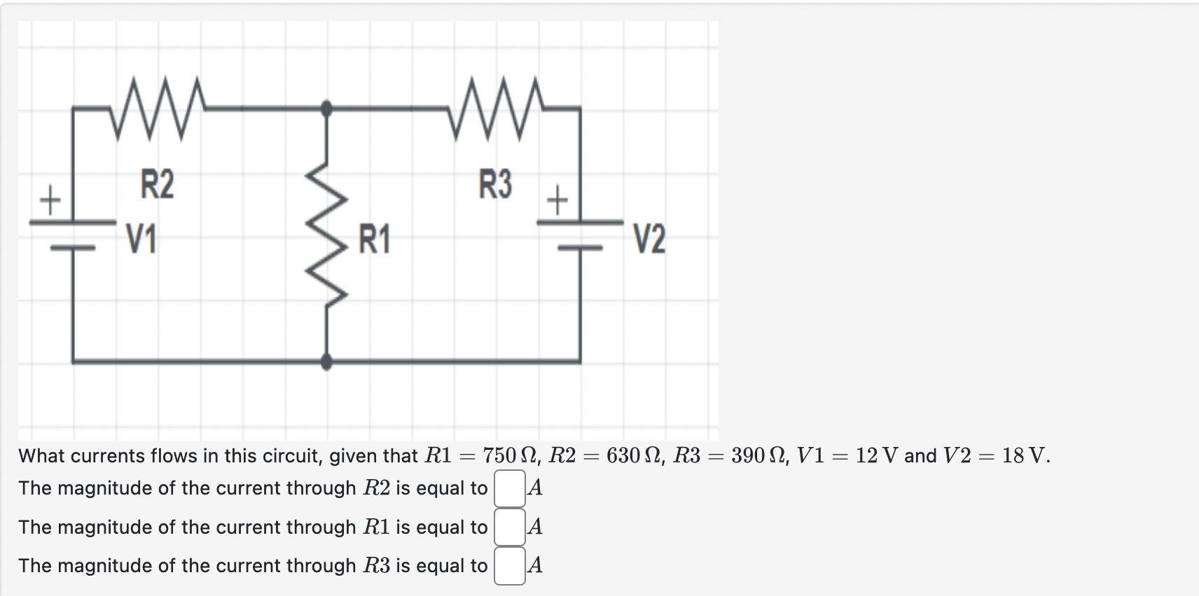 Solved What currents flows in this circuit, given that | Chegg.com