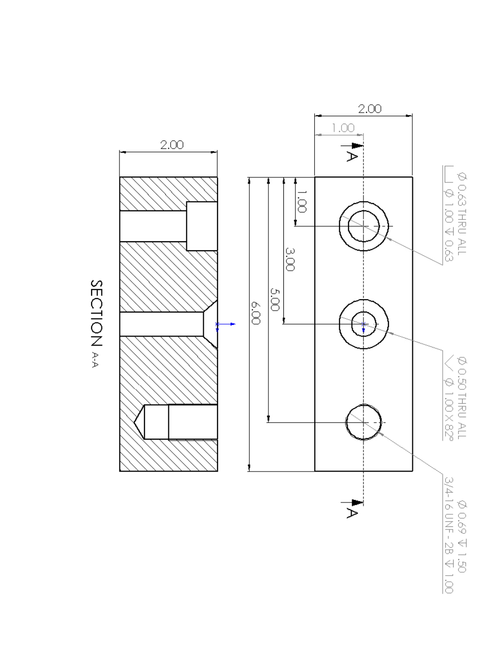 1- Model the following block in SolidWorks using the | Chegg.com