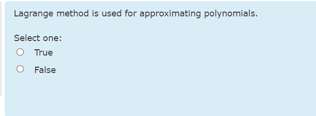 Solved Lagrange method is used for approximating | Chegg.com
