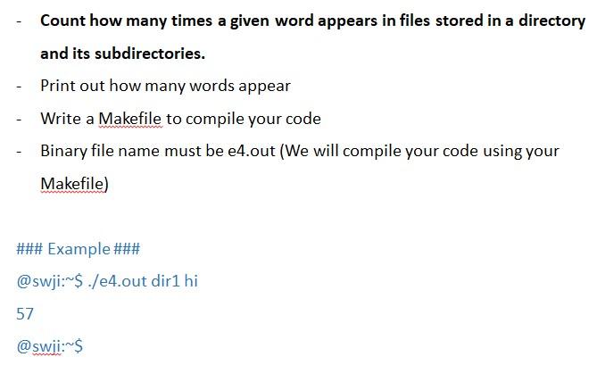 Solved Count how many times a given word appears in files | Chegg.com