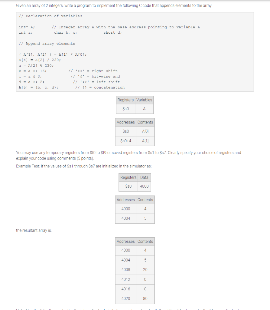 Solved You may use any temporary registers from St 0 to $t9 | Chegg.com