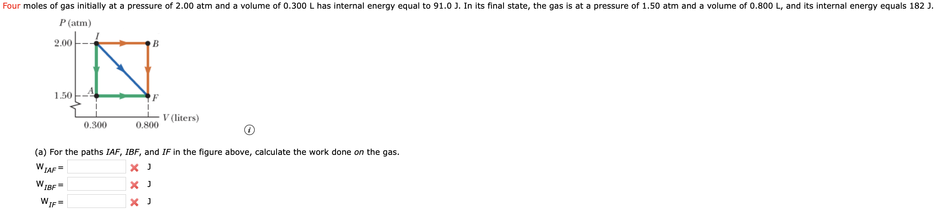 Solved Four moles of gas initially at a pressure of 2.00 atm | Chegg.com