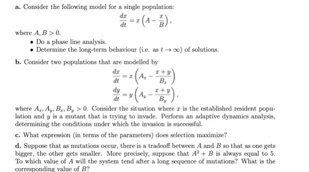 Solved a. Consider the following model for a single | Chegg.com