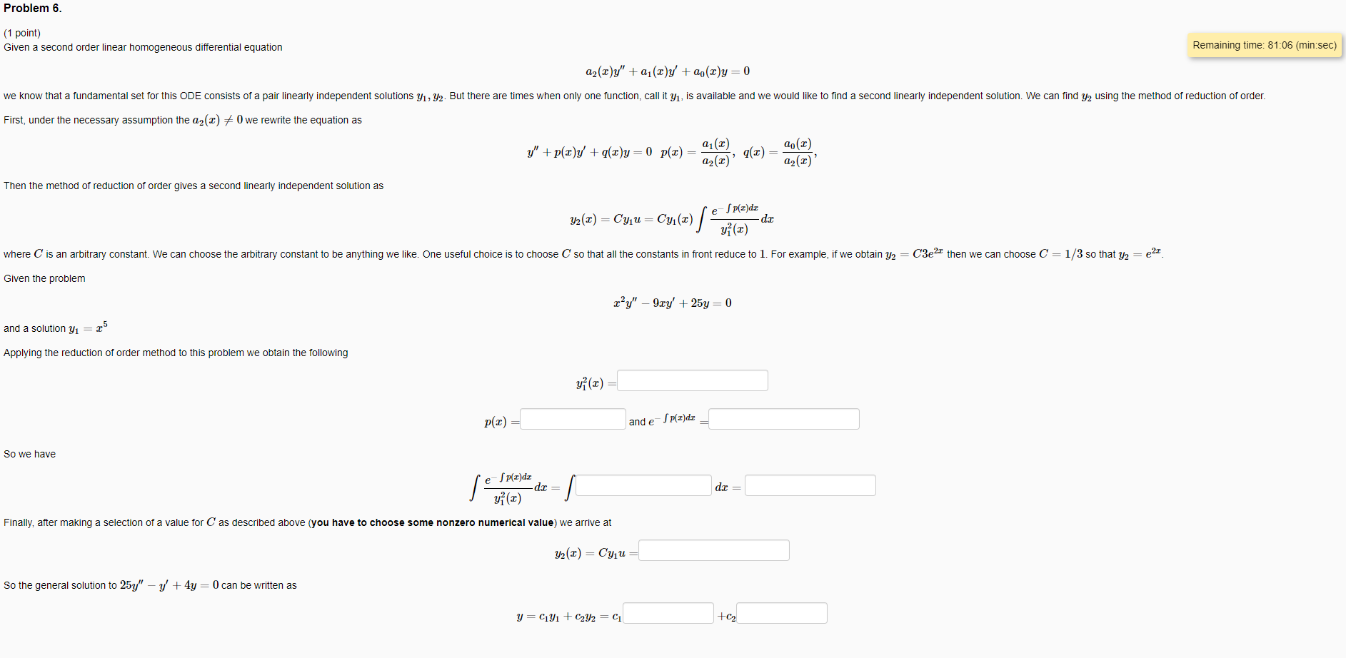 Solved a2(x)y′′+a1(x)y′+a0(x)y=0 First, under the necessary | Chegg.com