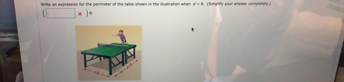 Solved Write an expression for the perimeter of the table | Chegg.com