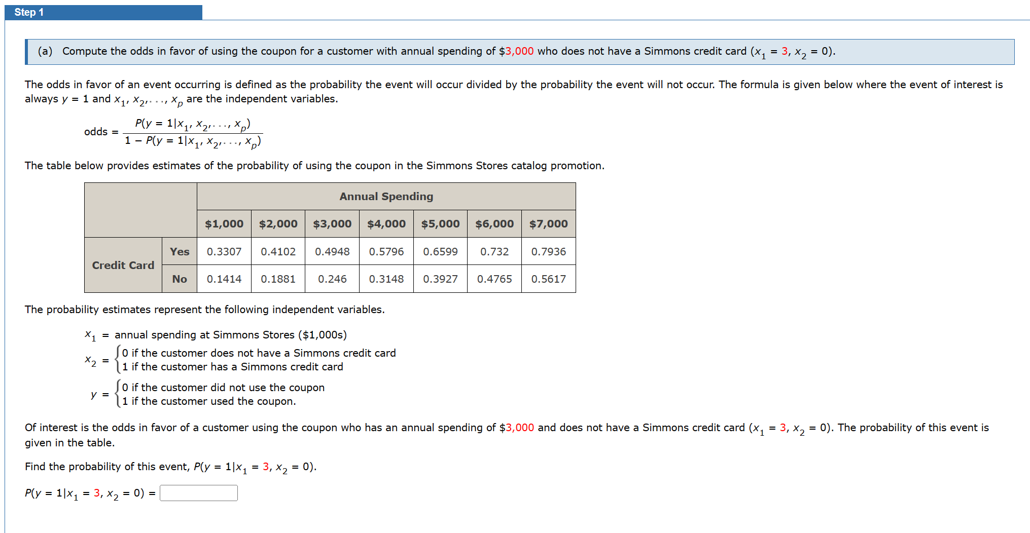 Solved (a) Compute the odds in favor of using the coupon for | Chegg.com