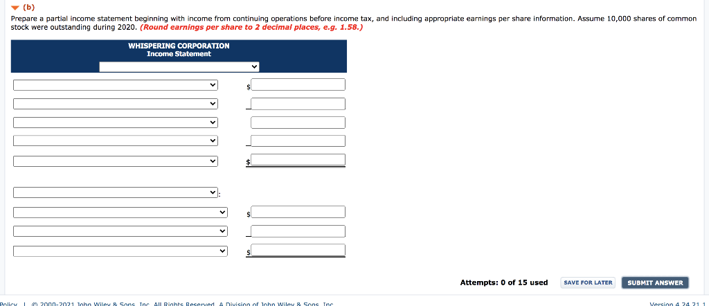 Solved Exercise 4-08 (Part Level Submission) Presented below | Chegg.com