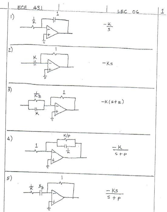 Solved 6. Using the table of op-amp circuits given, sketch | Chegg.com